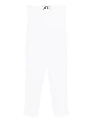 Elisabetta Franchi High-waist Straight Leg Trousers - White