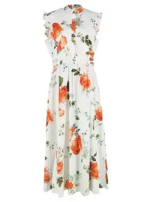 Erdem Floral-print Midi Dress - White