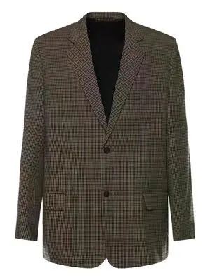 Balenciaga Checked Single-breasted Blazer - Green