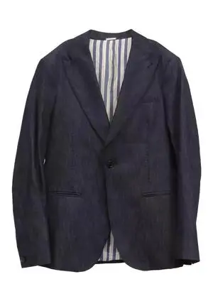 Emporio Armani Single-breasted Button Blazer - Blue