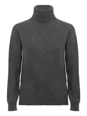 KANGRA Roll-neck Fine Knit Sweater - Grey