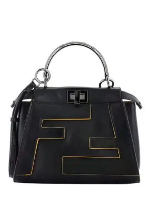 Fendi Ff Logo Peekaboo Mini Satchel - Black