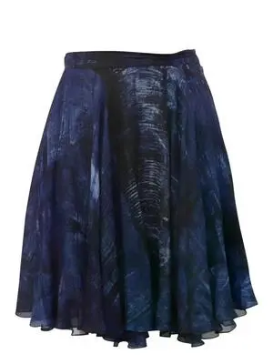 Ralph Lauren Printed Silk Mini Skirt - Blue