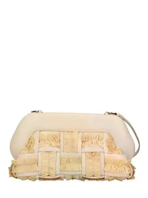 THEMOIRE Woven Crossbody Bag With Fringed Detailing