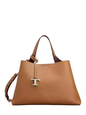 TOD'S Logo-detail Shoulder Bag - Brown