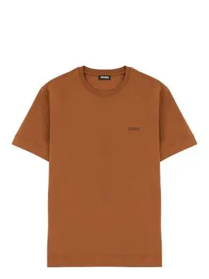 Zegna T-shirt With Logo - Brown