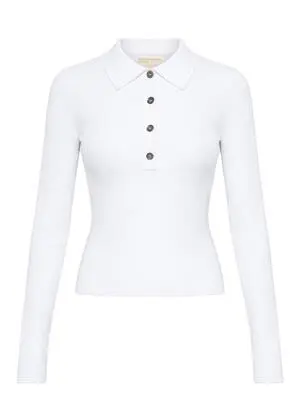 Michael Kors Long-sleeved Polo Shirt - White