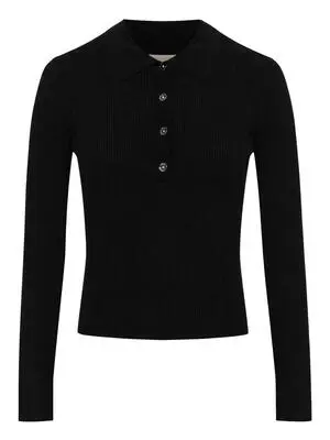 Michael Kors Long-sleeved Polo Shirt - Black
