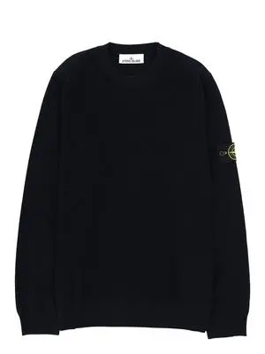 Stone Island Jersey With Logo Patch - Blue