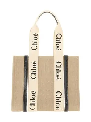 Chloé Woody Tote Bag - Beige