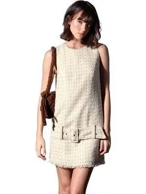 Walter Baker Vanna Mini Shift Dress Sahara Tweed