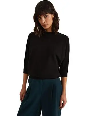 PHASE EIGHT Cristine Slash Neck Knit Jumper - Black