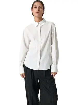 SOAKED IN LUXURY Slalonna Long Sleeve Shirt - Whisper White