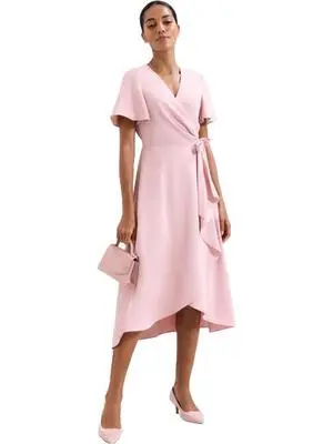 PHASE EIGHT Julissa Wrap Midi Dress - Pale Pink