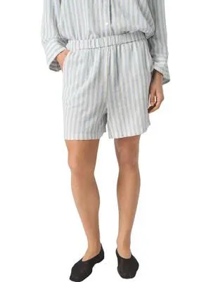 SOAKED IN LUXURY Belira Striped Wide Leg Shorts - Skyway Stripes