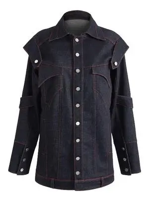 JENDUE Oversize Denim Jacket - Deep Blue