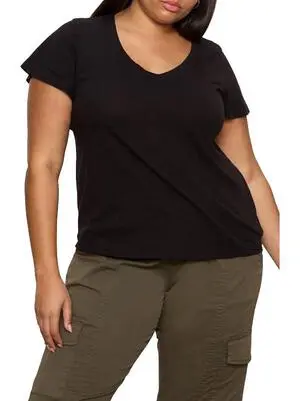 Sanctuary Relaxed V-neck T-shirt - Black