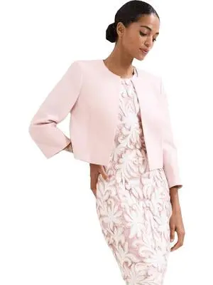 PHASE EIGHT Tailored Cropped Jacket - Pale Pink