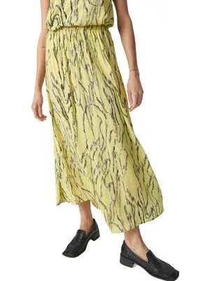 SOAKED IN LUXURY Zaya Maxi Skirt - Endive Traces