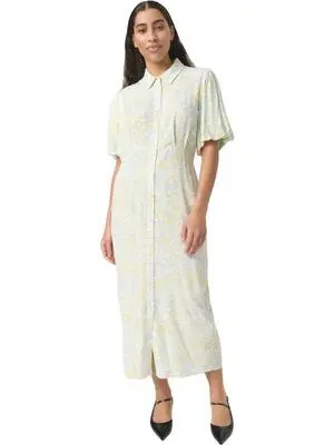 SOAKED IN LUXURY Wynter Printed Shirt Dress - Skyway Dizzy Print