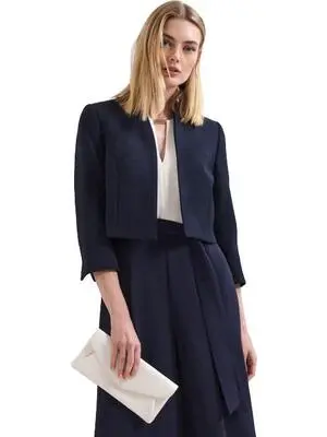 PHASE EIGHT Cropped 3/4 Sleeve Jacket - Navy