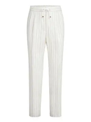 Brunello Cucinelli Pinstriped Twill Trousers Panama