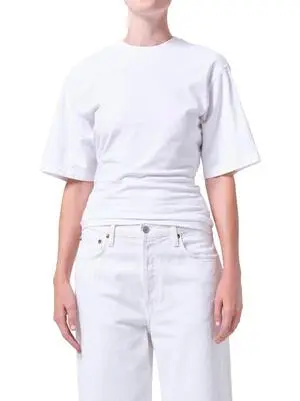 AGOLDE Storey Drape Tee - White