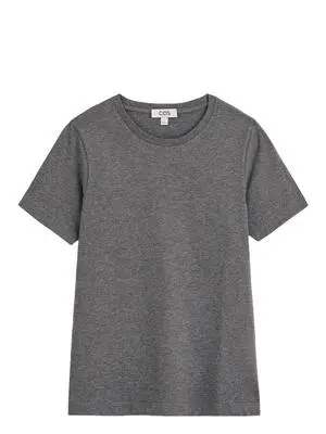 Cos COS Striped Crew-Neck T-Shirt Gray