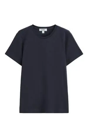Cos Cotton Crew-neck T-shirt - Navy