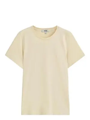 Cos Cotton Crew-neck T-shirt - Yellow