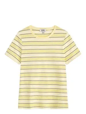 Cos Striped Crew-neck T-shirt - Yellow