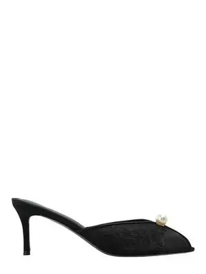 BLACK SUEDE STUDIO Debby Peep-toe Pumps - Black