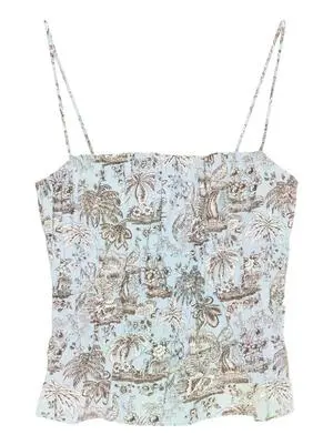 Staud Ayla Printed Top - Blue