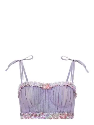 SANA OSMANI Sequin Tie Top - Purple