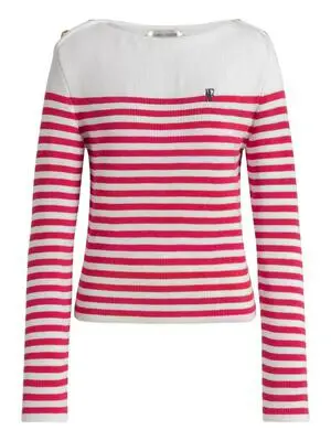 Alberta Ferretti Striped Knitwear Top - White