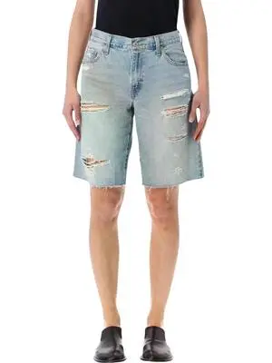 LEVI'S Distressed Denim Baggy Dad Shorts - Blue
