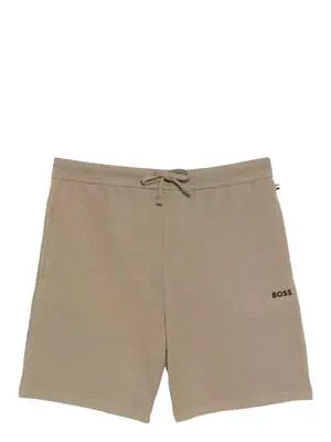 BOSS Logo-embroidered Waffle Shorts - Neutrals