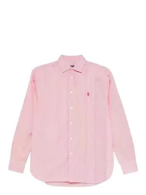 Polo Ralph Lauren Striped Shirt With Logo Embroidery - Red