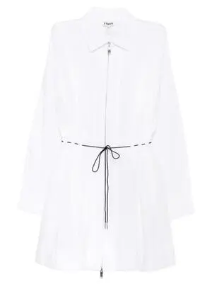 Staud Zip Drawstring Mini Dress - White