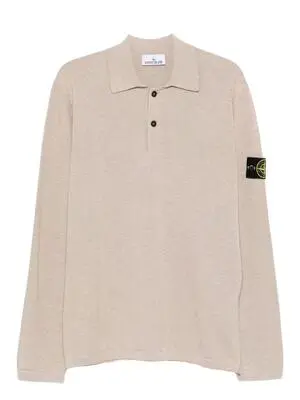 Stone Island Logo-patch Polo Shirt - Neutrals