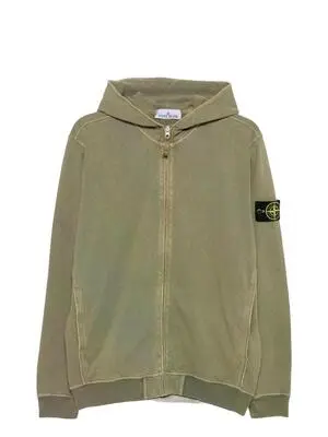 Stone Island Zipped Hoodie - Green
