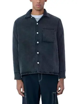 NÒMARYTHM TEXTILE Textured Patch Pocket Shirt - Grey