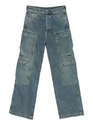 Rick Owens Distressed Cargo Jeans - Blue