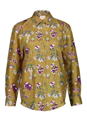 PAULA Floral-print Button-up Shirt - Yellow