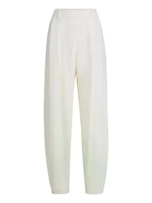 Brunello Cucinelli Pleated Monili-detail Trousers - Neutrals