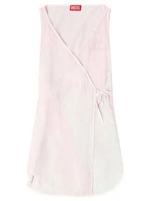 DIESEL Striped V-neck Mini Dress - Pink