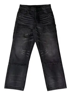 BABYLON Paneled Straight Leg Jeans - Black