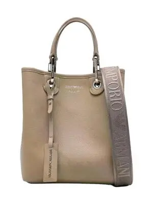 Emporio Armani Grained-leather Tote Bag - Neutrals