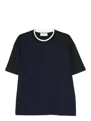 LARDINI Contrasting-trim T-shirt - Blue