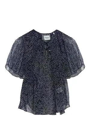 MARANT ETOILE Neslya Printed Top - Blue